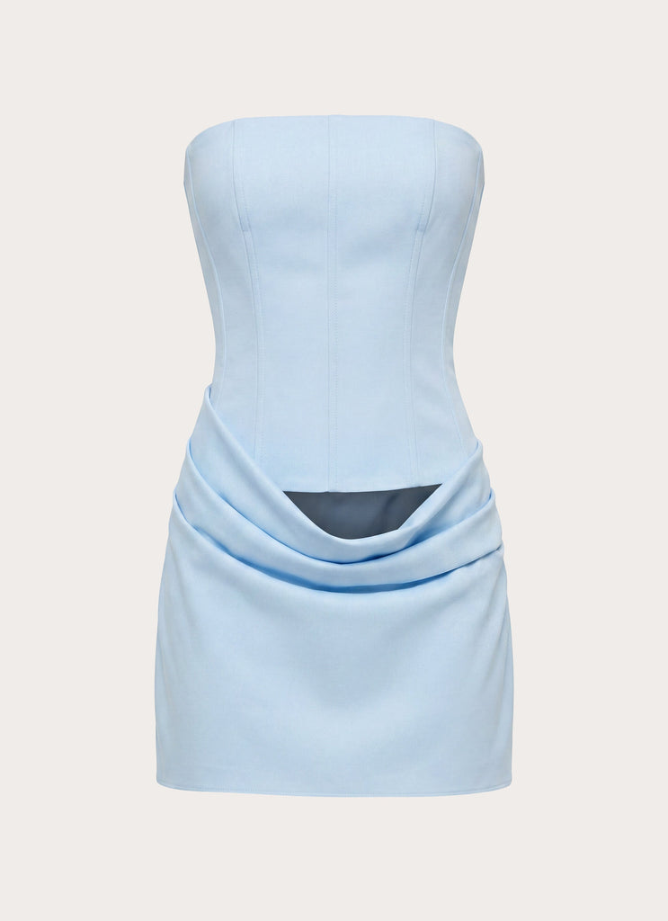 Alva Strapless Mini Dress - Blue – Peppermayo Canada