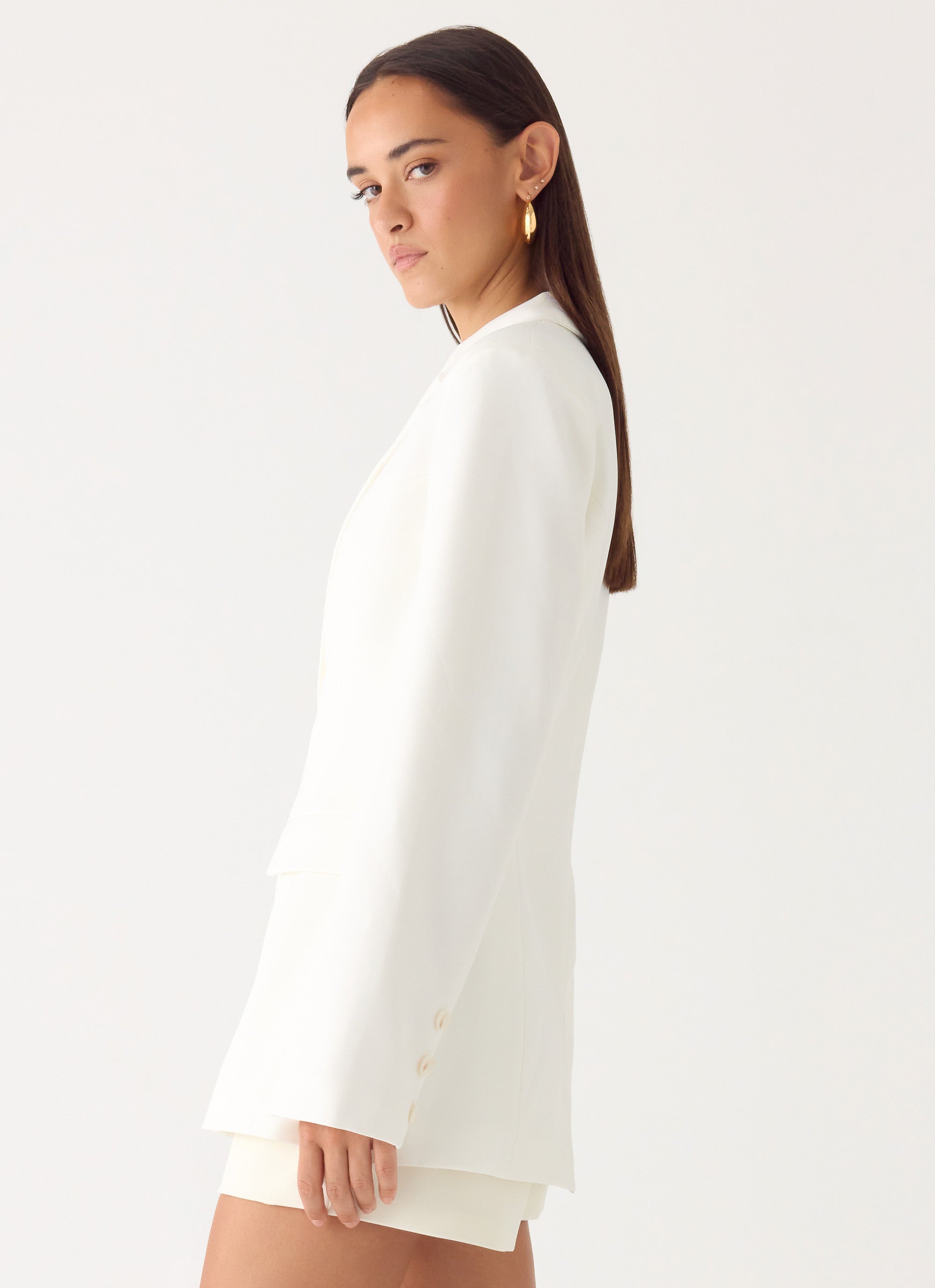 Culver Cinched Blazer - White – Peppermayo Canada