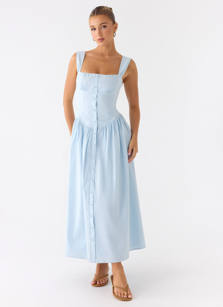 Emmalina Midi Dress - Blue – Peppermayo Canada