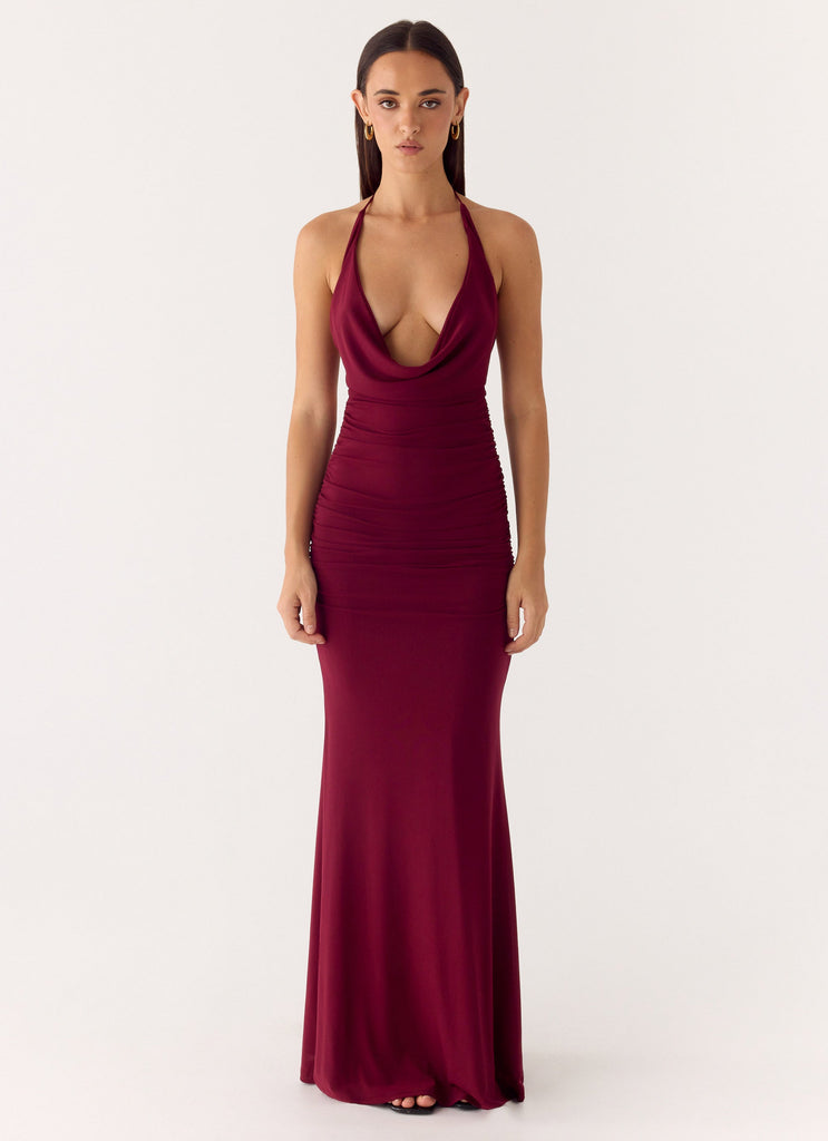Eyes Closed Maxi Dress - Dark Cherry – Peppermayo Canada