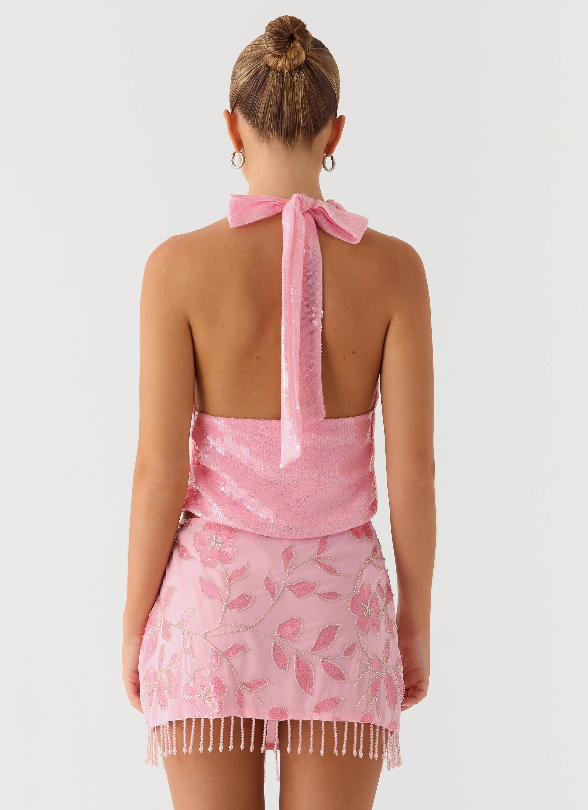 Hollie Sequin Cowl Top - Pink – Peppermayo Canada