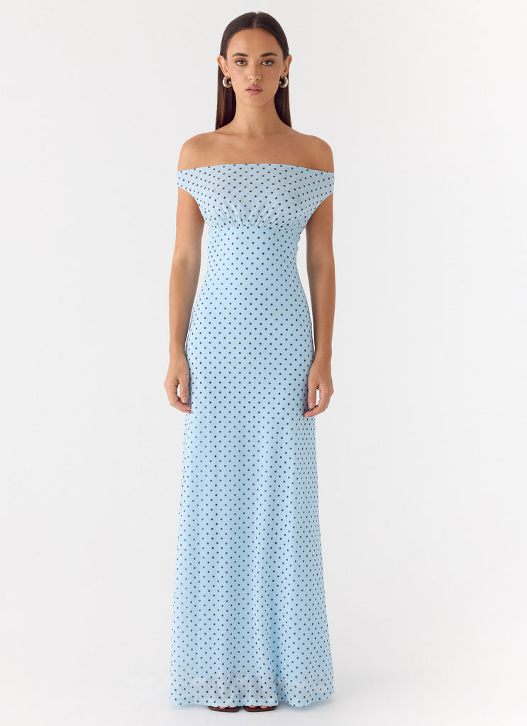Like Me Now Maxi Dress - Blue Mocha Dot – Peppermayo Canada