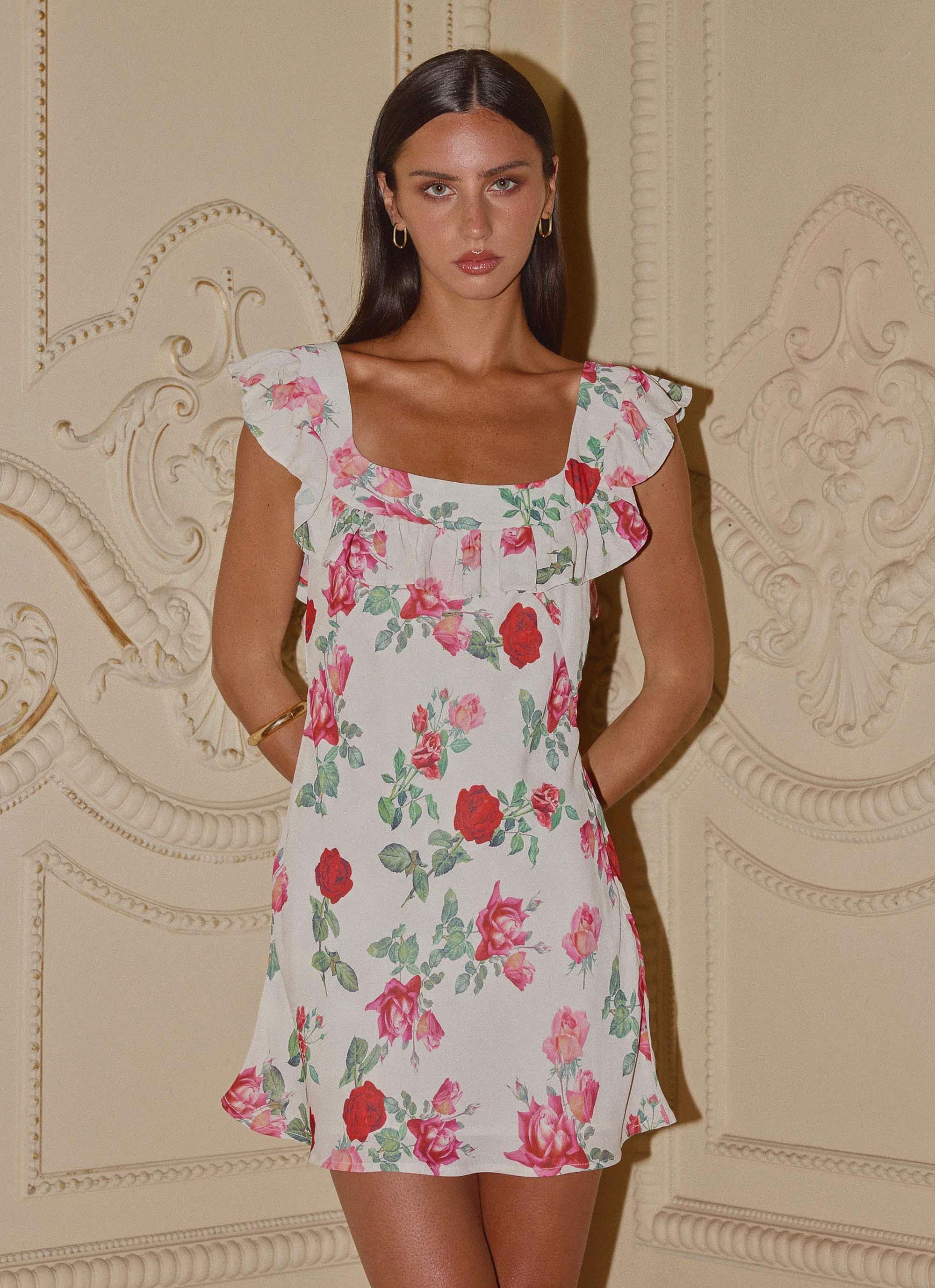 Malina Mini Dress - Ivory Bloom – Peppermayo Canada