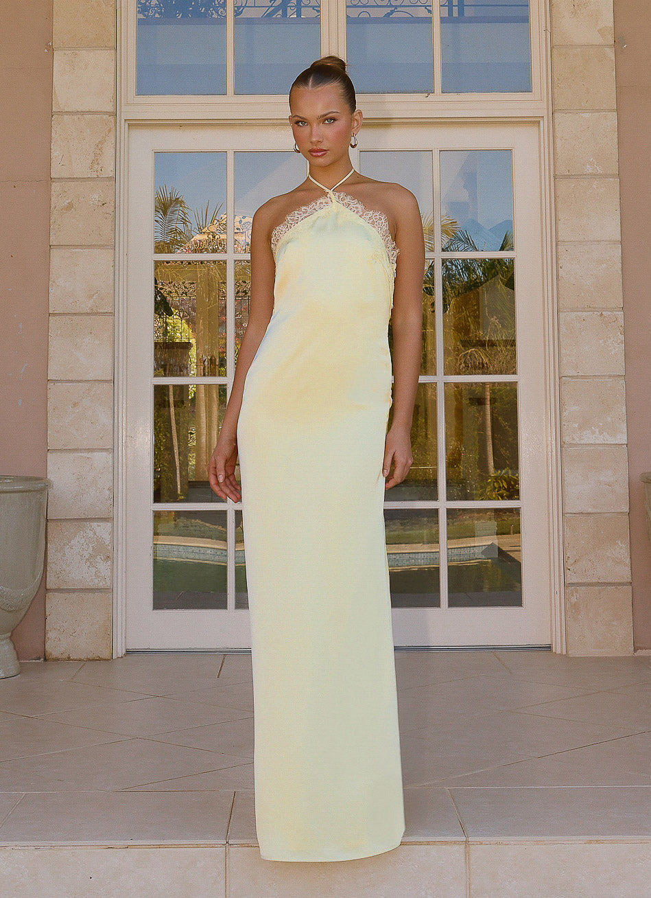 Samaria Halter Maxi Dress - Yellow – Peppermayo Canada