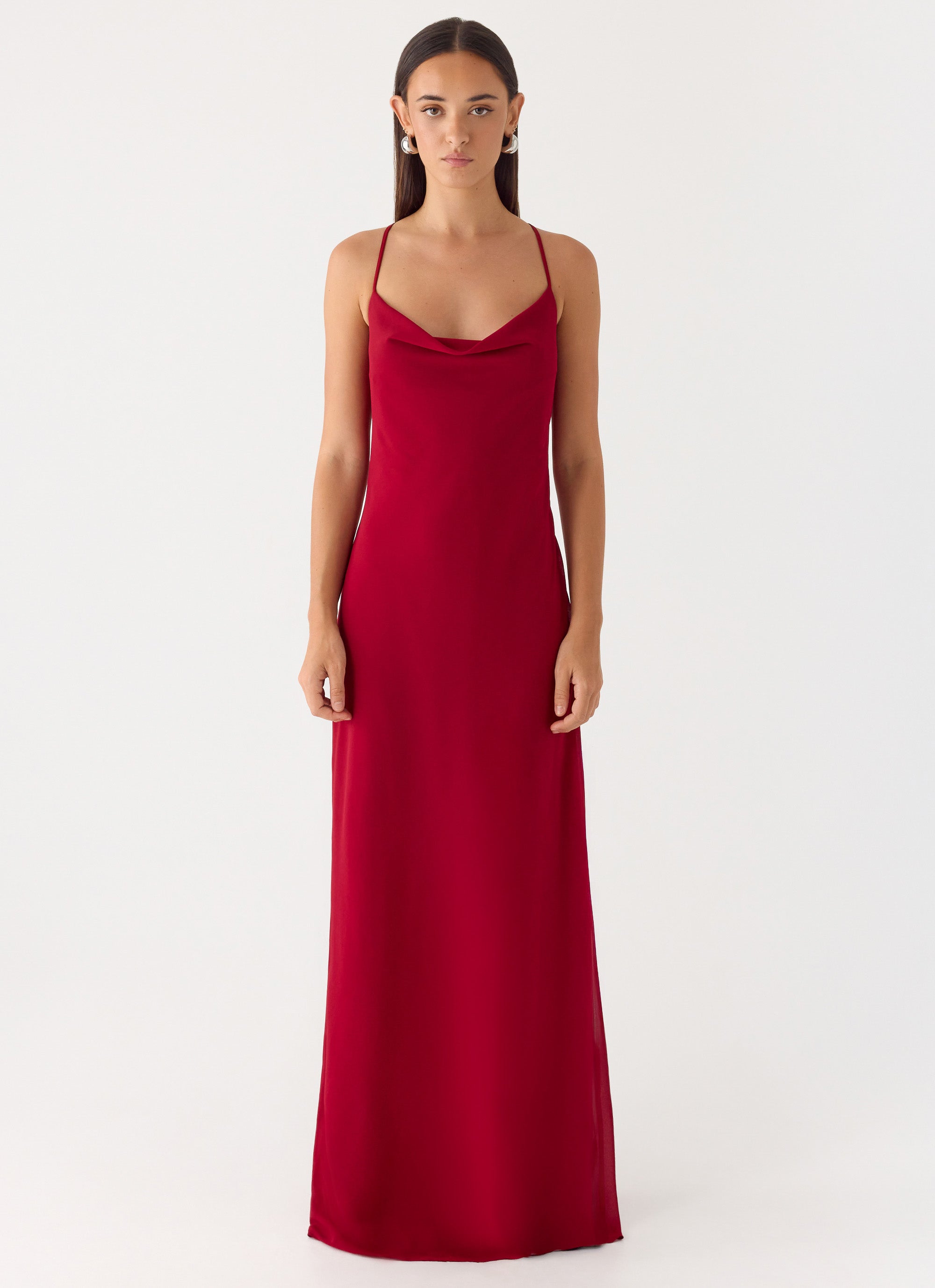 Saria Maxi Dress - Deep Red – Peppermayo Canada