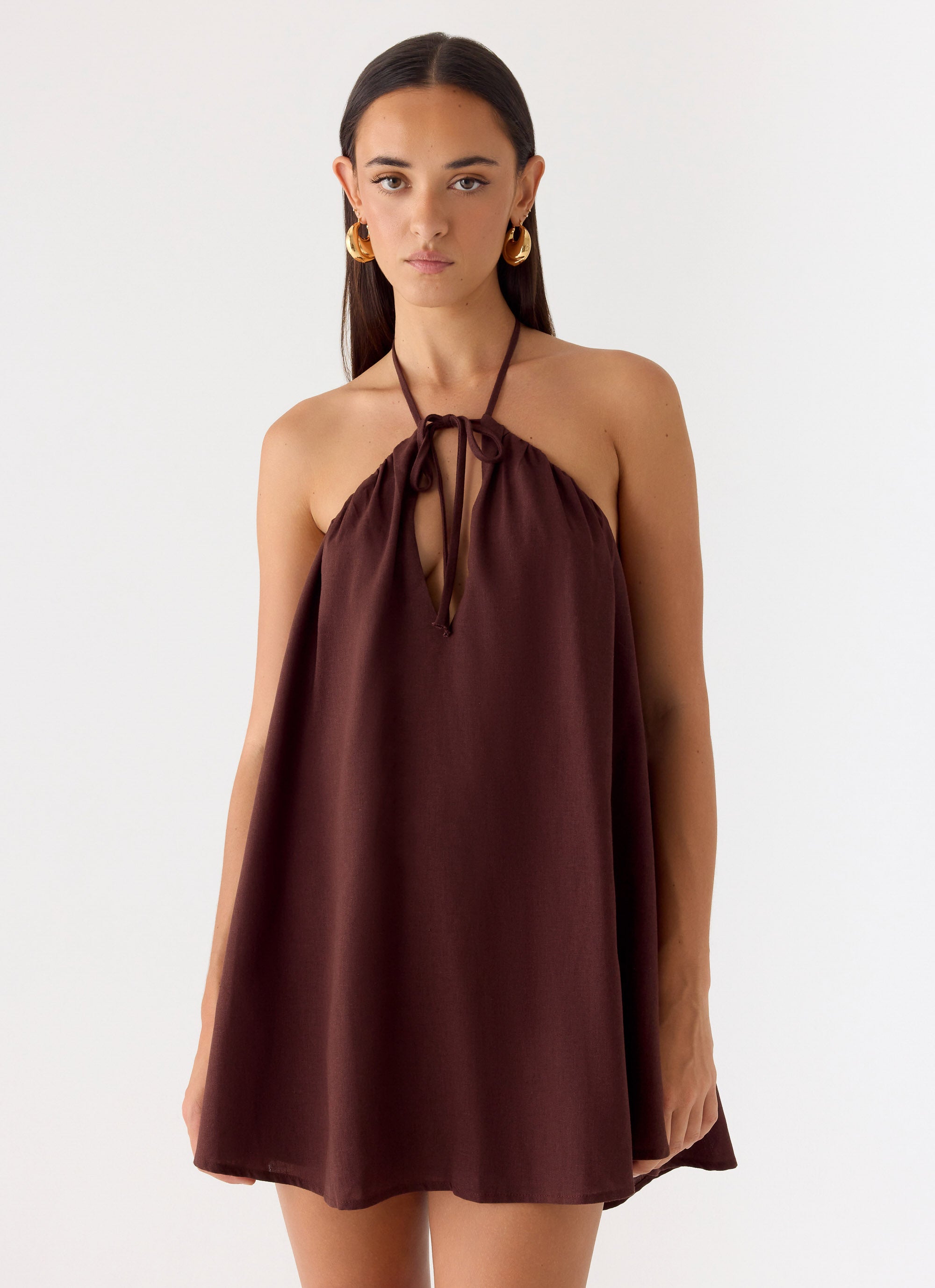 Soft Breeze Mini Dress - Chocolate – Peppermayo Canada