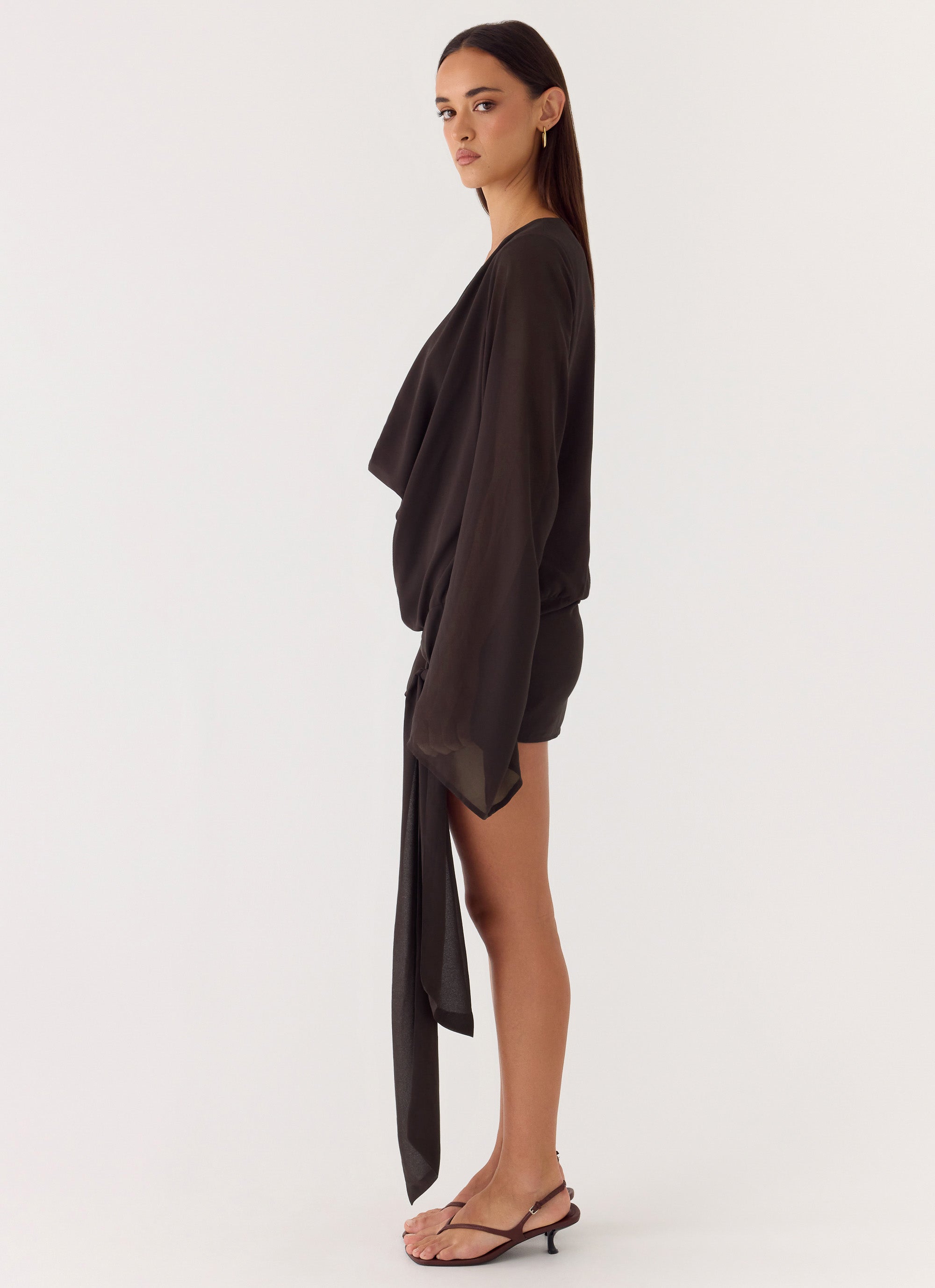 Sorrel Long Sleeve Mini Dress - Chocolate – Peppermayo Canada