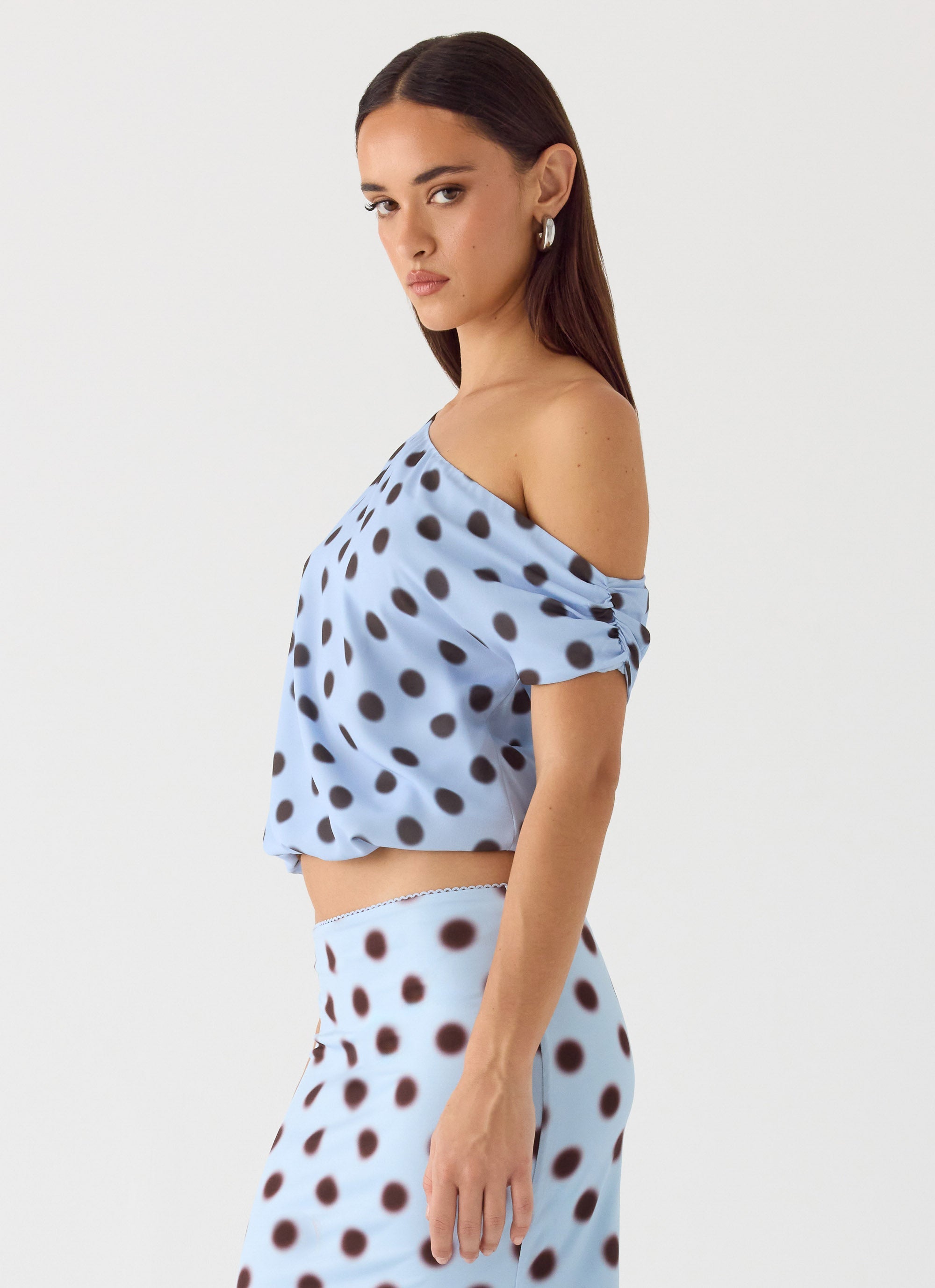 Stick Around Top - Blue Mocha Dot – Peppermayo Canada