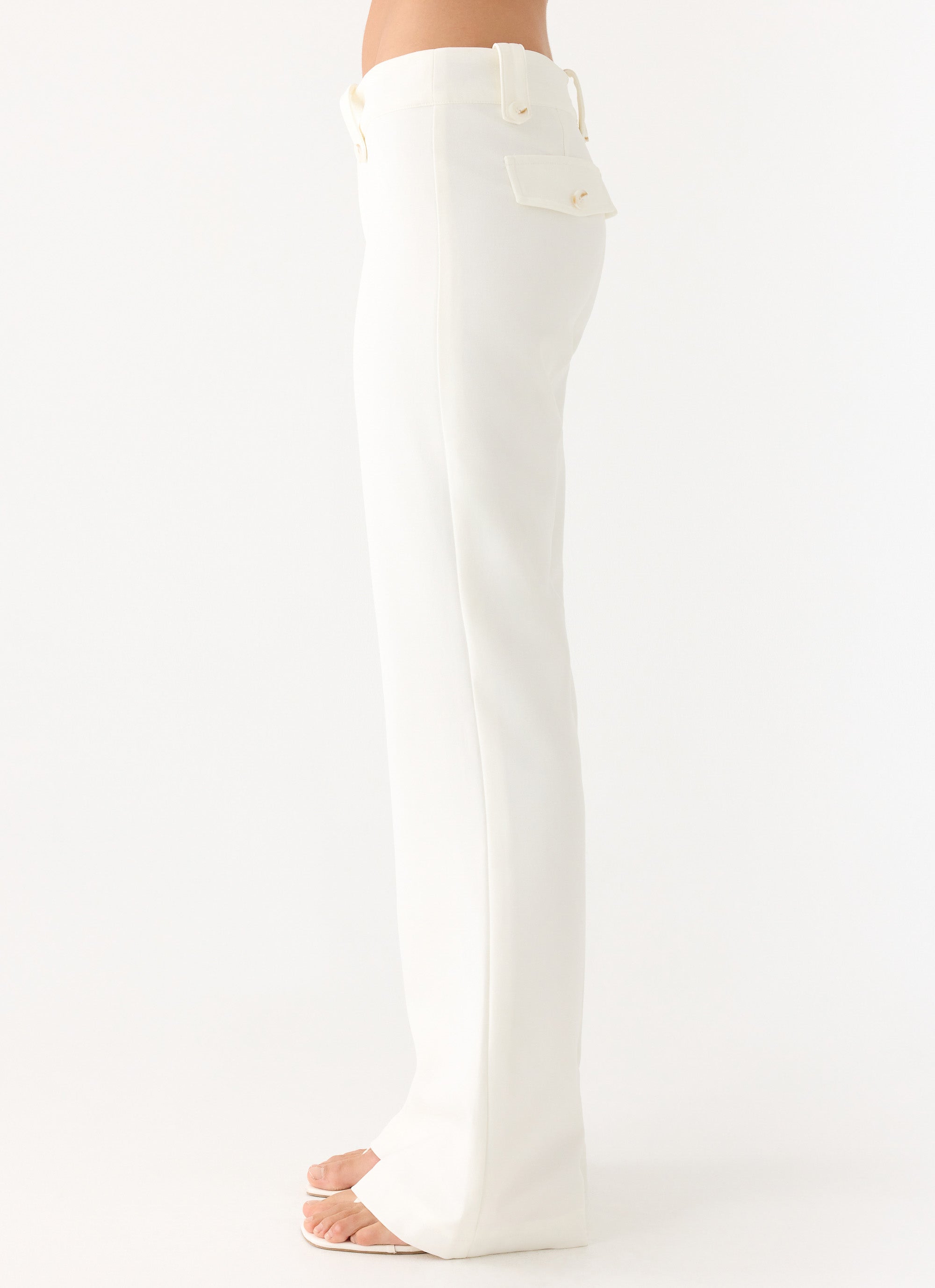 Weiss Low Rise Suiting Pants - White – Peppermayo Canada